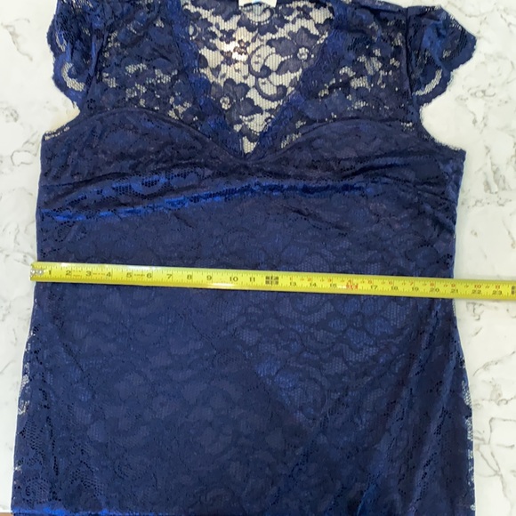 MoDa New York | Dresses | Stretchy Beautiful Dress Navy Blue Lace Body ...